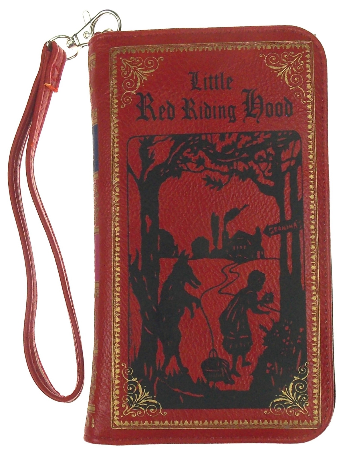 Little Red Riding Hood Wallet Zip Up Wristlet Gift Purse Book Black ...