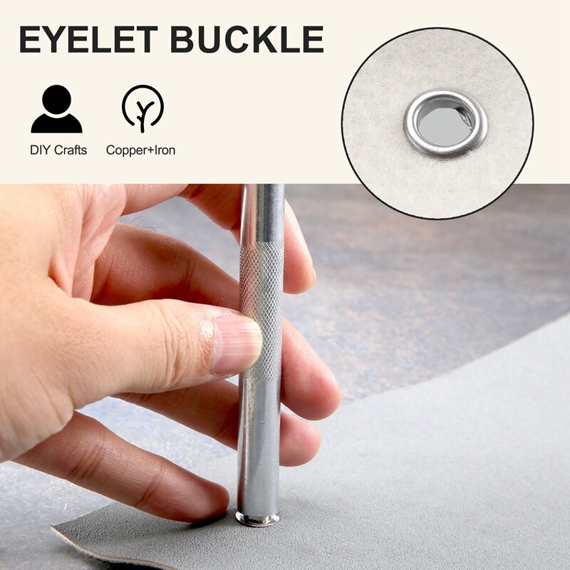 100Pcs Metal Eyelets Set 6mm Grommet Rings Kit with Mounting Punch Rod ...