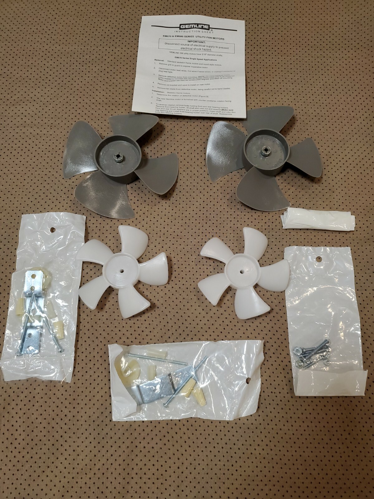 GEMLINE EM670 Utility Motor fan Kit - FREE SHIPPING!! NEW. | eBay