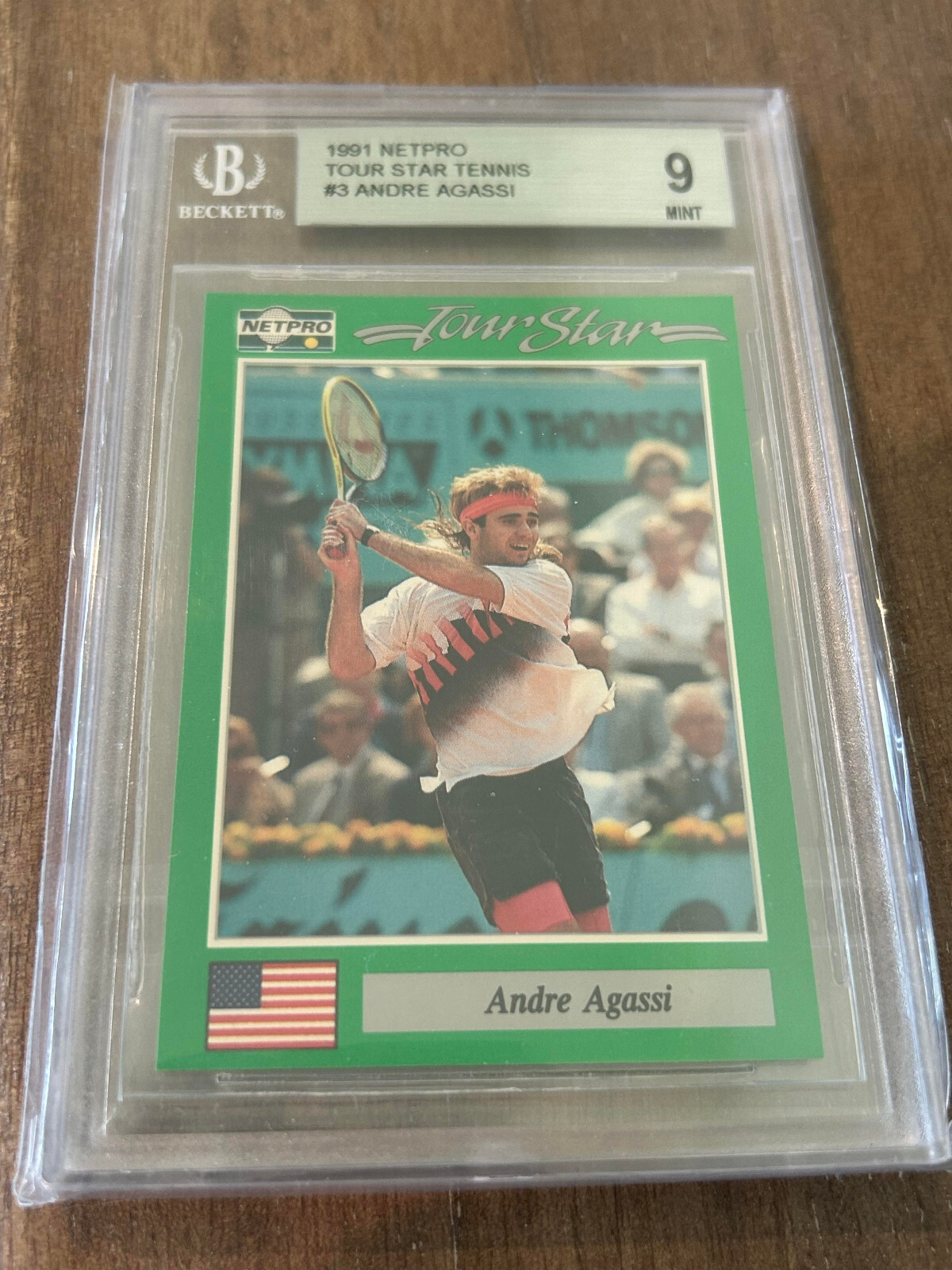 1991 NetPro Tour Star Tennis #3 - Andre Agassi RC - BGS 9 Mint - Rookie ...