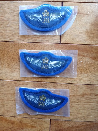 3-Vintage JAL Japan Air Lines Lapel Pin Wings Rare Cloth Felt NEW | eBay