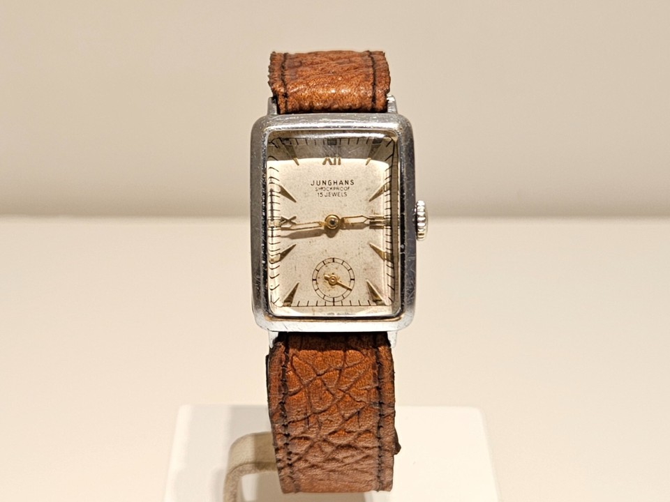 VINTAGE RARE EARLY RECTANGLE WW2 MILITARY MEN'S GERMANY WATCH "JUNGHANS ...
