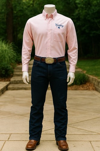L.L. Bean UW University of Wyoming Logo Pink Button Down Shirt 17 - 36 ...
