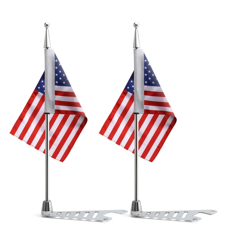 US Flag America Flagpole Exhaust Pipe Mount Flag Universal For Harley ...