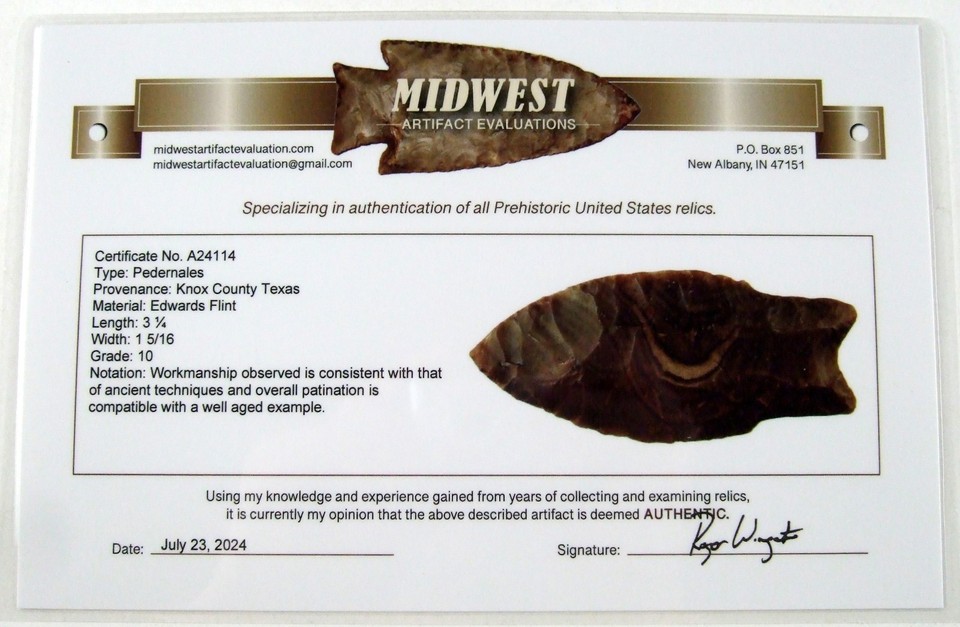 Super Fine Colorful G10 Texas Pedernales Point with COA Arrowheads | eBay