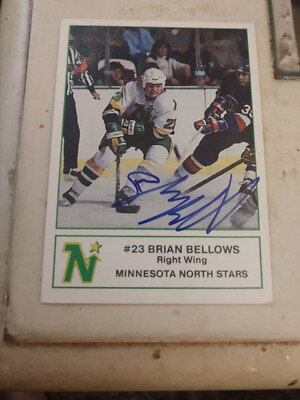 Brian Bellows Autographed Minnesota North Stars 1985-86 Team Issue card ...
