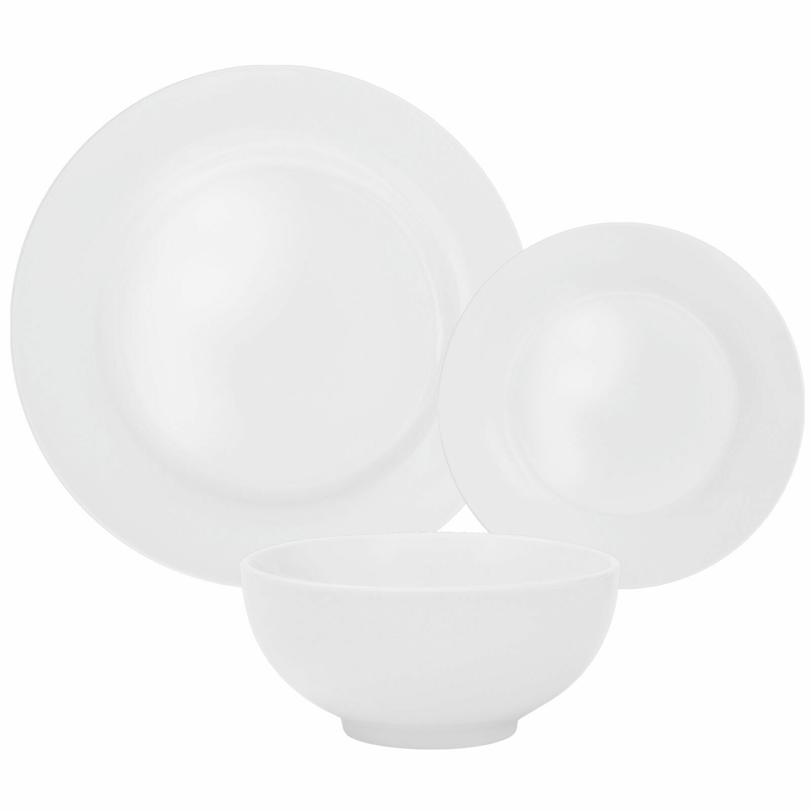 18-Piece Dinnerware Set Round Dinner Plate Dish Service White Dinner ...