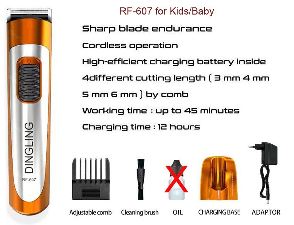 Mens Kids Baby Trimmer DingLing RF607 Professional Cordless Beard Razor ...