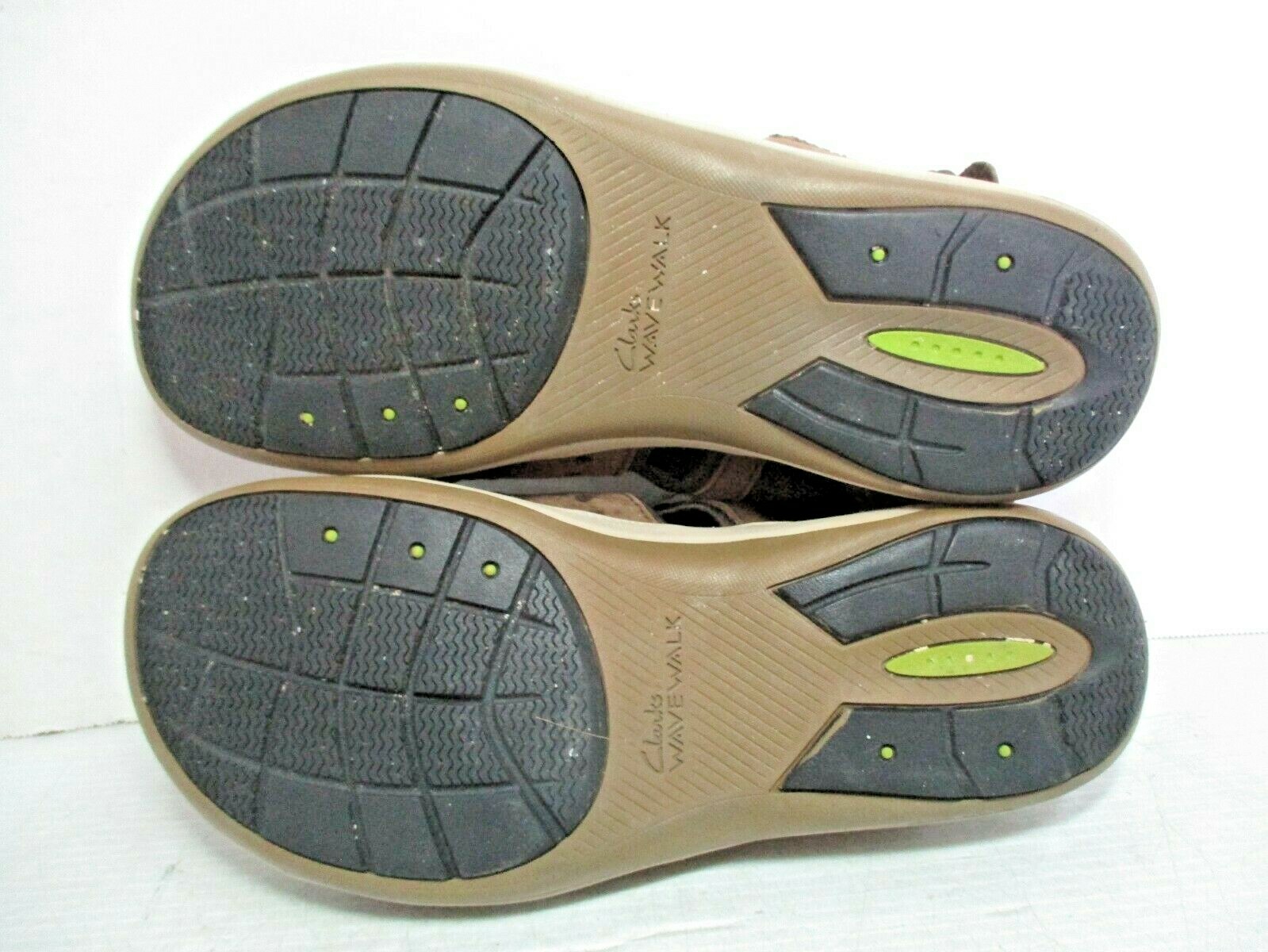 Men's CLARKS WAVEWALK Brown Leather with Black Strip… - Gem