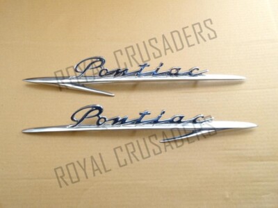 NEW PONTIAC SCRIPTED BRASS CHROMED BADGES (code1526) | eBay