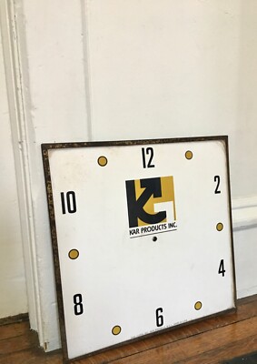 Vtg Original Square KAR Parts Products PAM Clock Face w Frame Trim Part ...