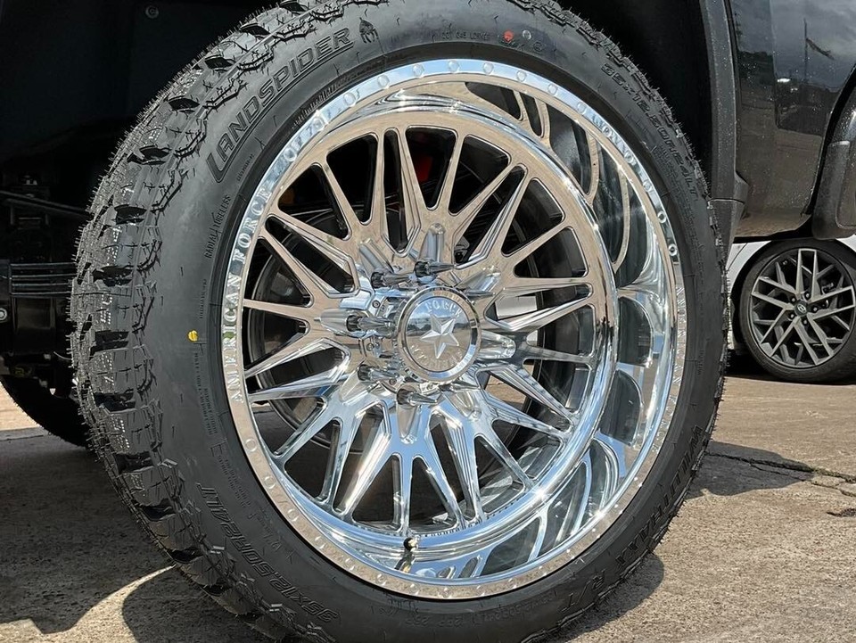 4 NEW 24x12 AMERICAN FORCE FROST WITH 35125024 MT TIRES 8X180 CHEVY GMC ...