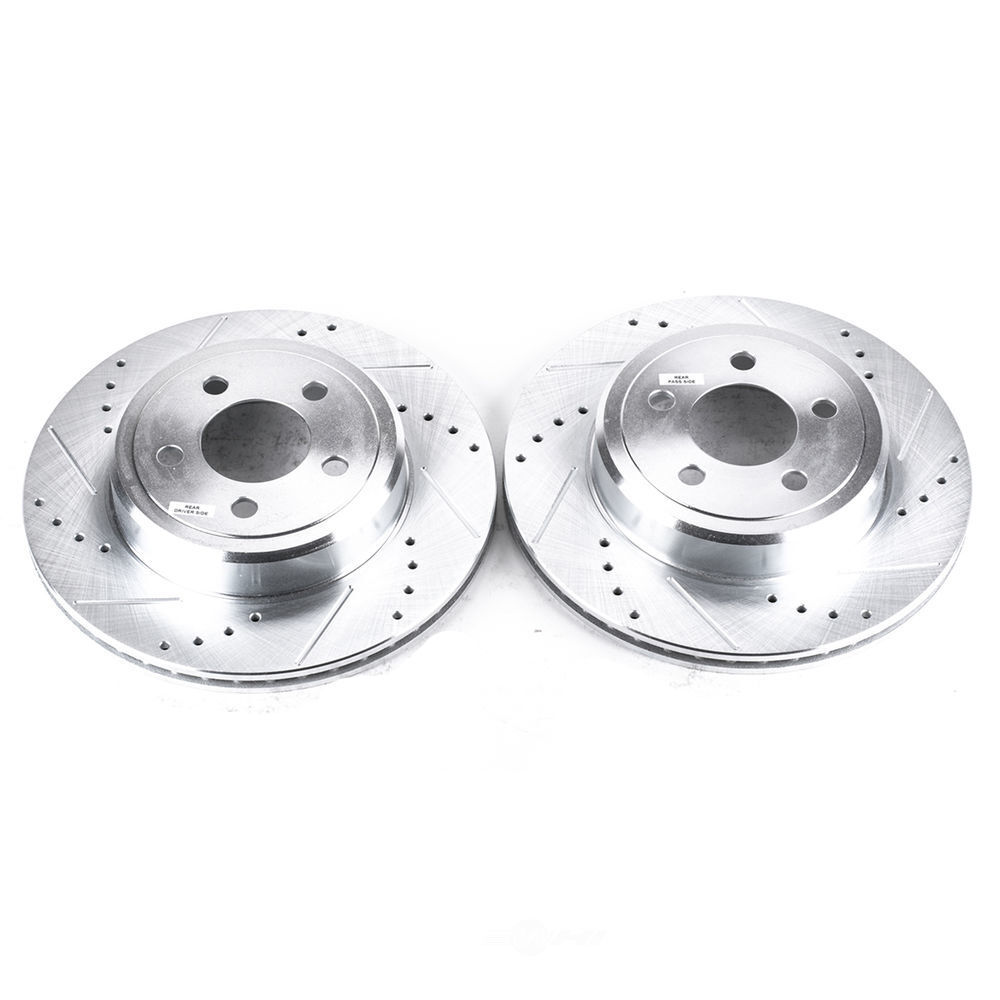 Disc Brake Rotor Set-Rear Drilled, Slotted and Zinc Plated Brake Rotor ...