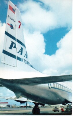 PAN AMERICAN WORLD AIRWAYS Super DC-7 Clipper PAA POST CARD Vintage ...