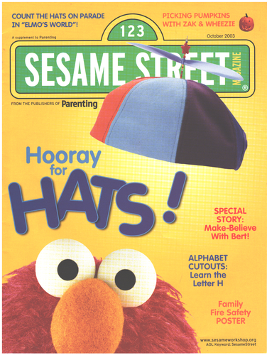 SESAME STREET Magazine October 2003 Hats Make Believe Alphabet Cutouts ...