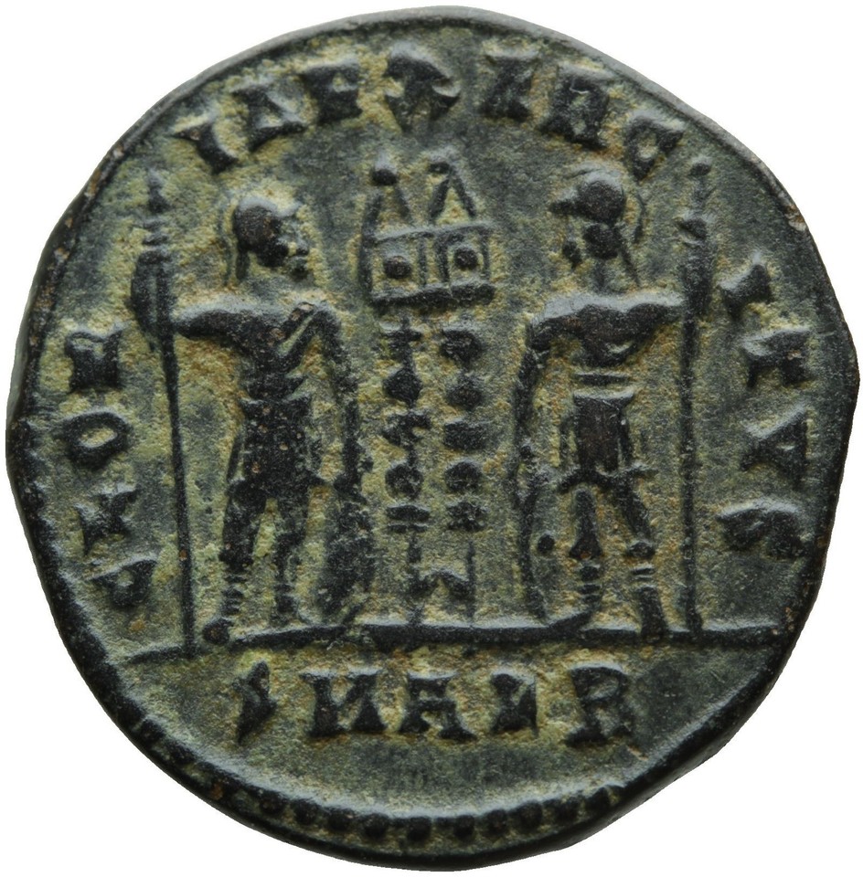 Roman Bronze Coin. CONSTANTINE II as Caesar. AE-Follis. Alexandria ...