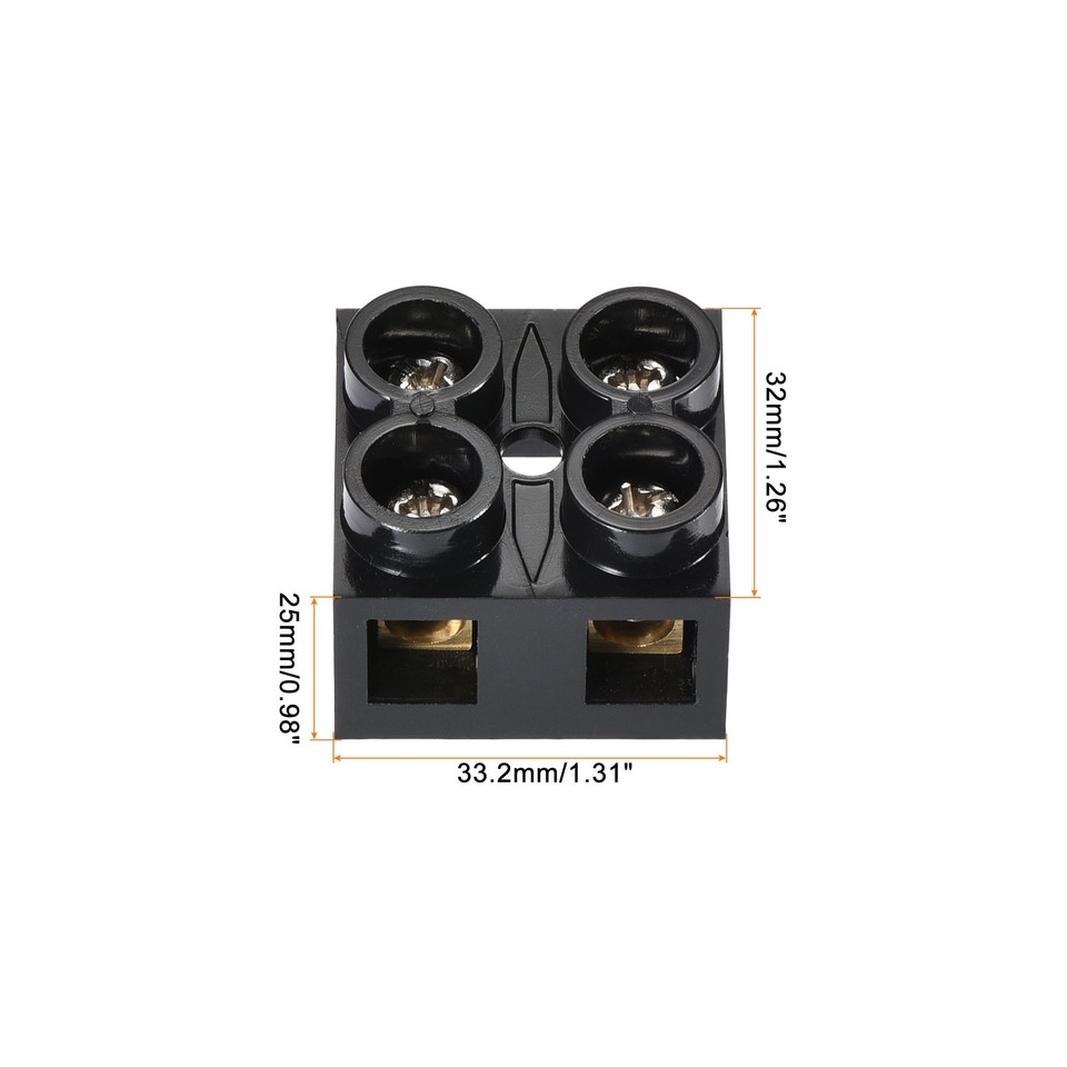 Terminal Block 500V 60A Dual Row 2 Positions Screw Electric Barrier ...