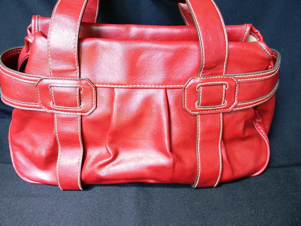 Vintage Liz Claiborne Villager Classic Red Purse w/ Buckle and Accent ...