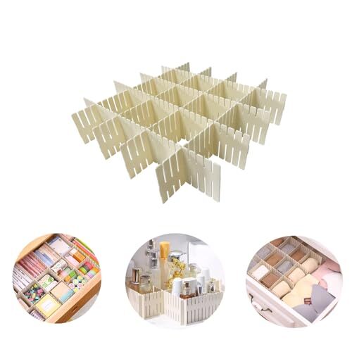 8pcs Adjustable Grid Drawer Dividers DIY Plastic Closet Separator Tidy ...