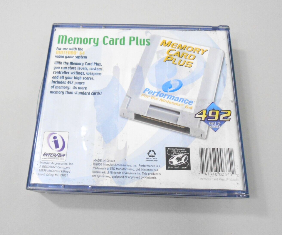 Nintendo 64 Performance MEMORY CARD PLUS N64 Box Storage Case | eBay