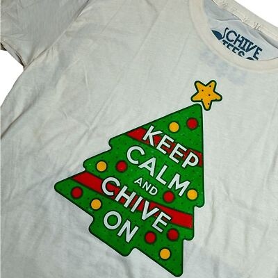 The Chivary Chive Tees Christmas “Keep Calm and Chive On” Graphic T Men ...