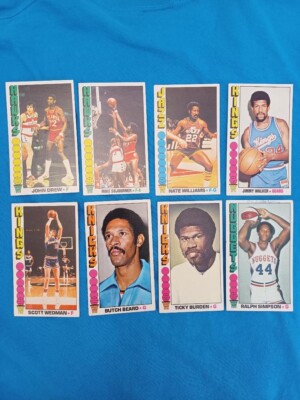 NBA LOT OF 8 1976-1977 BASKETBALL CARD JOHN DREW RALPH SIMPSON JIMMY ...