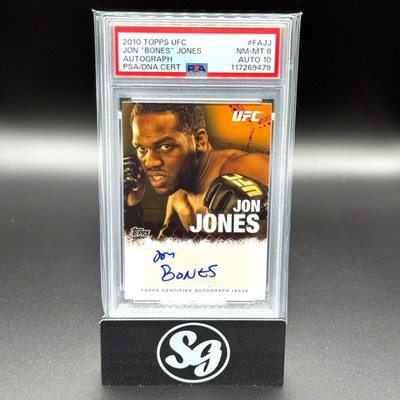 JON "BONES" JONES 2010 Topps UFC Autograph #FA-JJ Graded PSA 8 Auto 10 ...