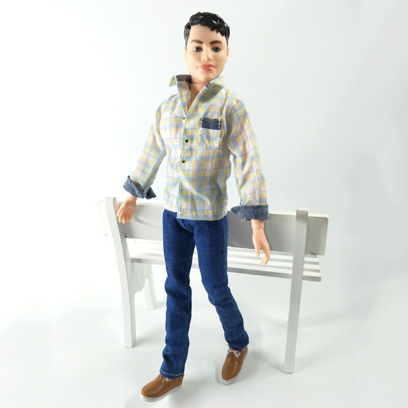 Blue 1/6 Doll Clothes Handmade Jeans Pants For 12" Prince Boy Doll Wear ...