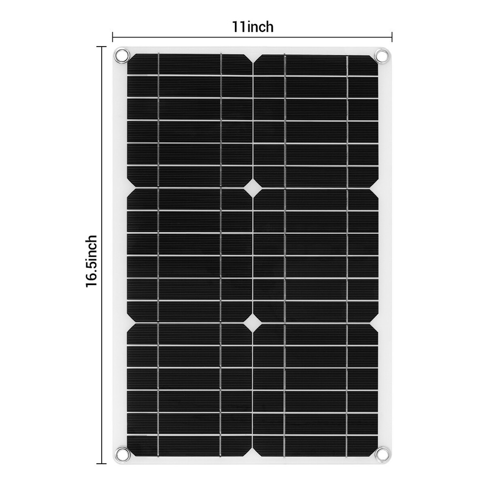 100 Watt Flexible Solar Panel Kit 12V Volt Car Home Rooftop Camping Off ...