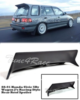 For 88-91 Honda Civic Wagon 5Dr J's Racing Rear Roof Spoiler Wing Body ...