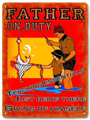Dad Father's gift METAL SIGN girls & boys gift / fishing vintage style ...