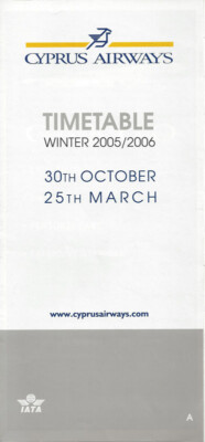Cyprus Airways system timetable 10/30/05 [0104] Buy 4+ save 25% | eBay