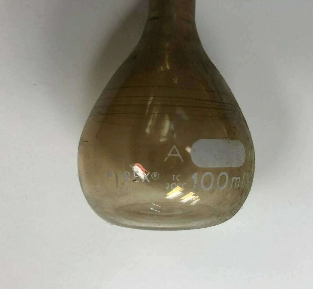 Pyrex Volumetric Flask w/ lifetime red 100 mL Chemistry Lab Glassware 2 ...