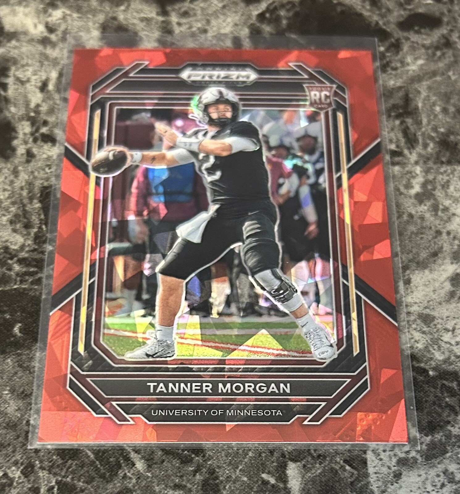 Tanner Morgan 2023 Prizm Draft Picks Red Ice Rookie RC #113 Minnesota ...