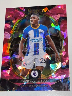RARE MOISES CAICEDO PINK ICE 2023 PANINI SELECT PREMIER BRIGHTON & HOVE ...
