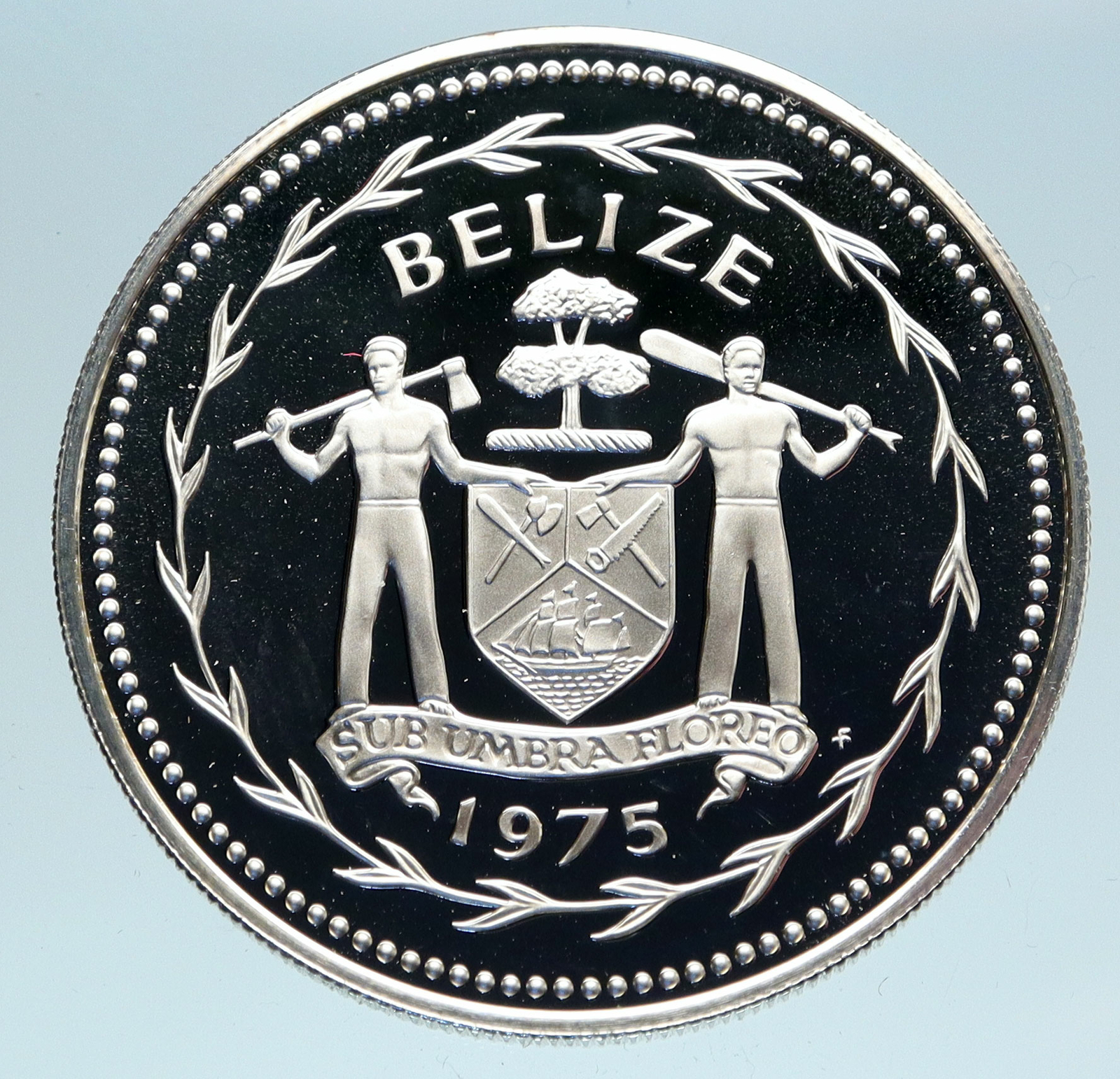 1975 BELIZE Avifauna Great Curasso BIRD Old Genuine Proof Silver $10 ...