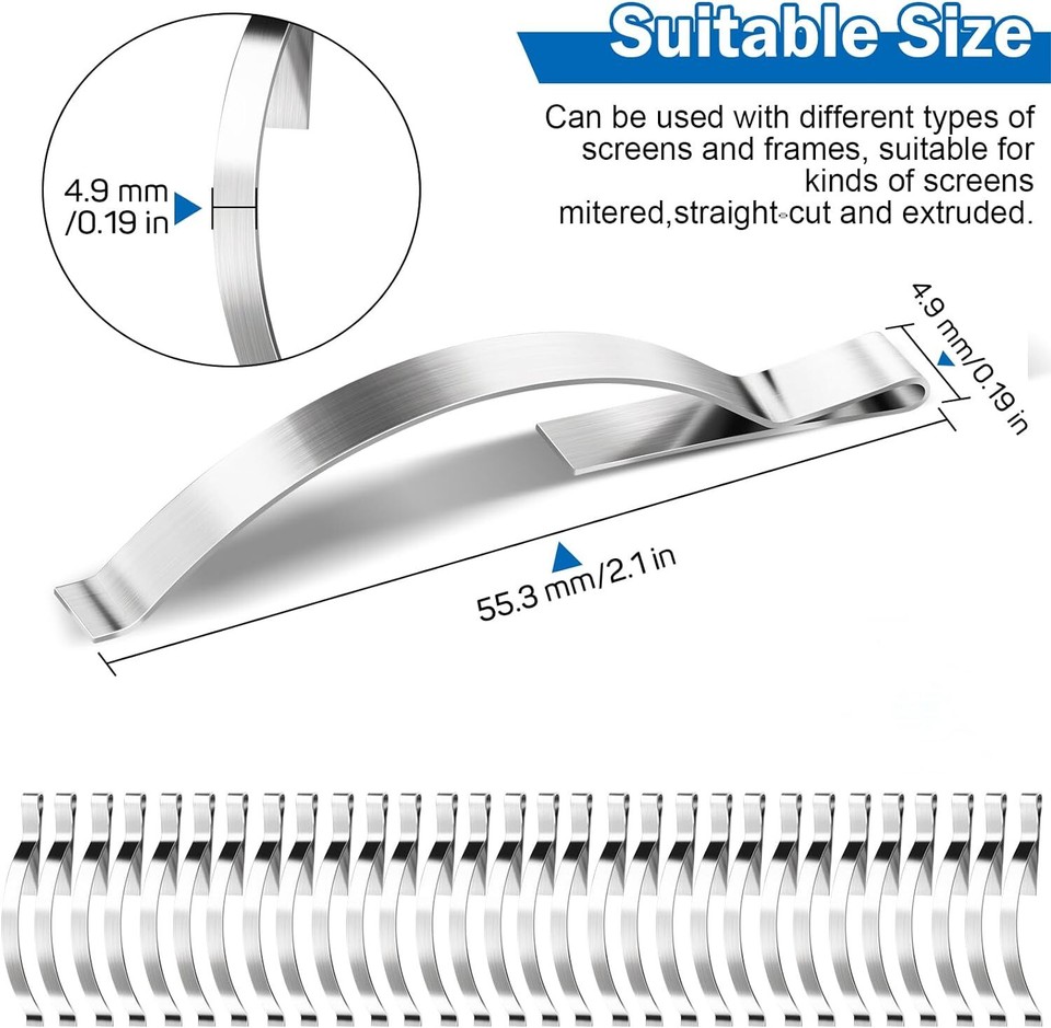 30 Pcs Window Screen Tension Spring Clips Prevent Screen Windows ...
