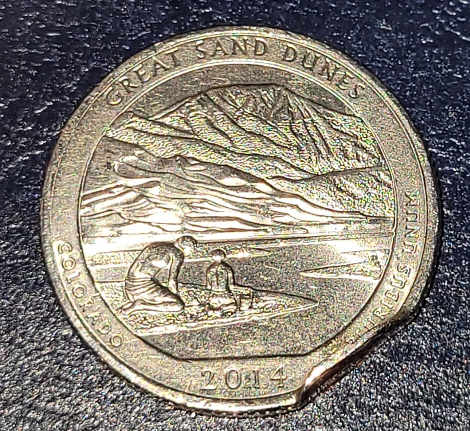 2014-P Great Sand Dunes Quarter With Mint Damage - Die Clash (?) Error ...