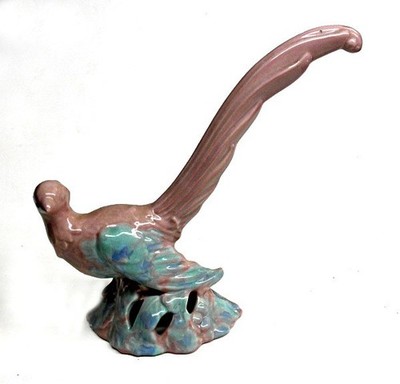 Vintage MCM Royal Haeger Pheasant Blue Green Pink Ceramic Bird Figure ...