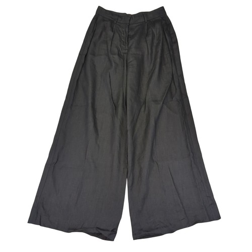 STAUD Wide Leg Linen Blend Pants Women's Size 8 High Waist Pleated ...