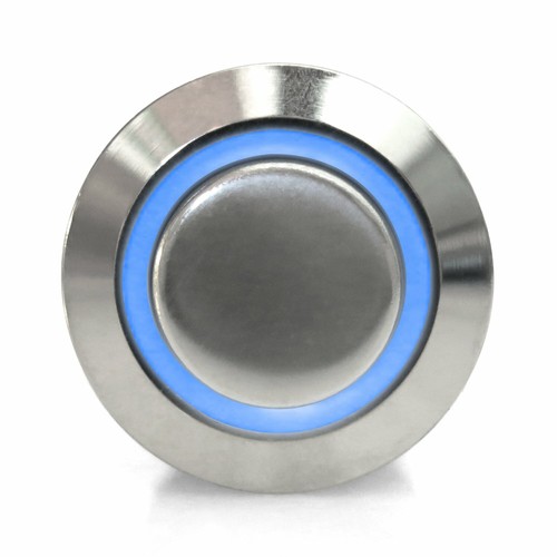 16mm Latching Billet Buttons with LED Blue or Green Ring | eBay