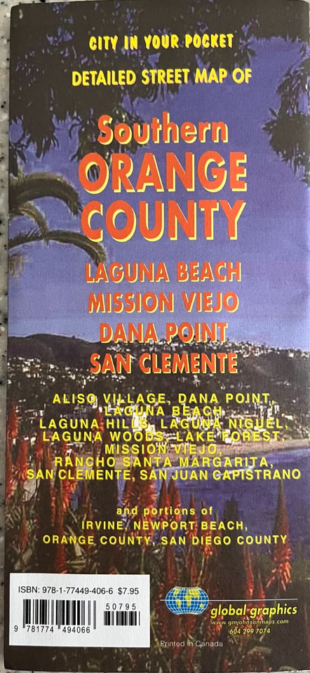 New SOUTHERN ORANGE COUNTY ROAD MAP California Highway AAA/GMJ Laguna ...