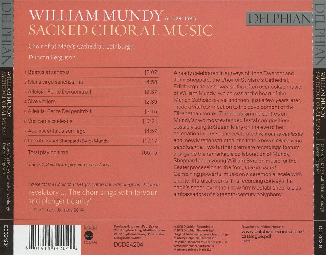 CHOIR OF ST MARY'S CATHEDRAL, EDINBURGH /DUNCAN FERGUSON WILLIAM MUNDY ...