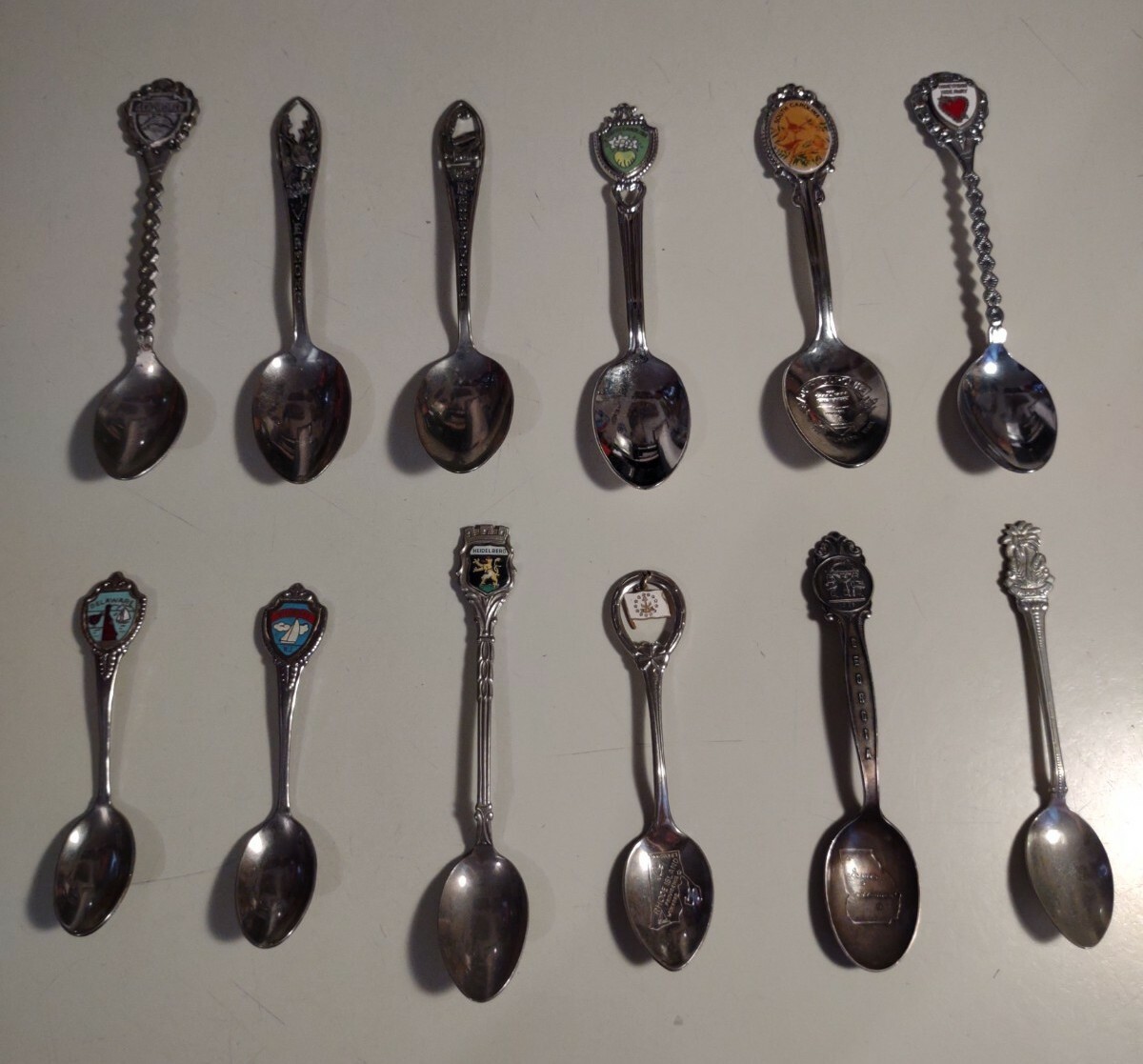 Lot of 12 Decorative Collector Spoons Various Places Silver Plated ...