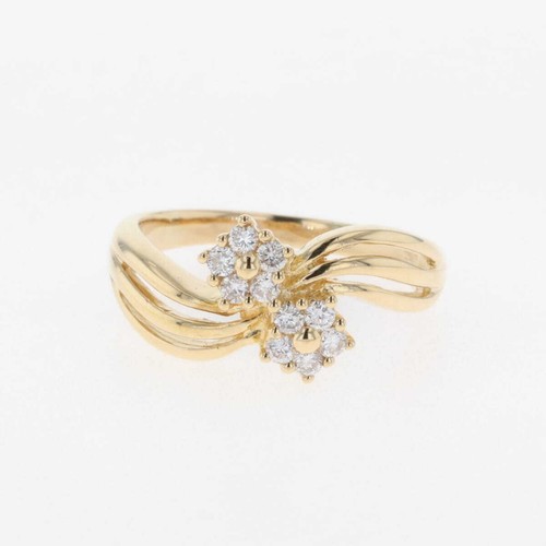 melee diamond design ring YG YellowGold ring Ring 18K diamond Women | eBay