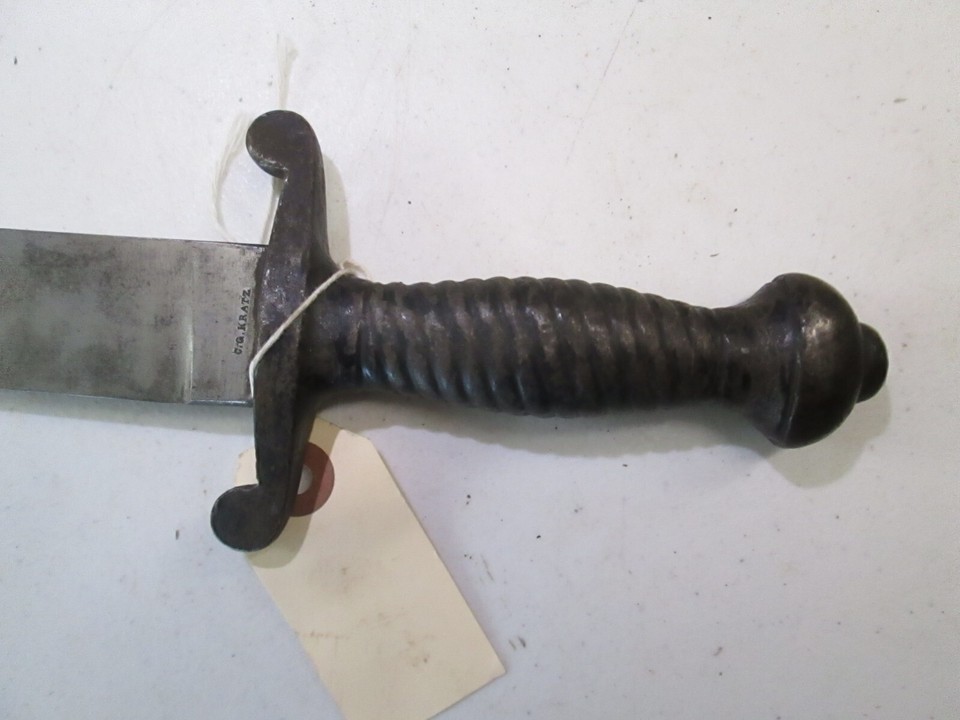 CIVIL WAR PERIOD ARTILLERY GERMAN SHORT SWORD NO SCABBARD C.G. KRATZ ...