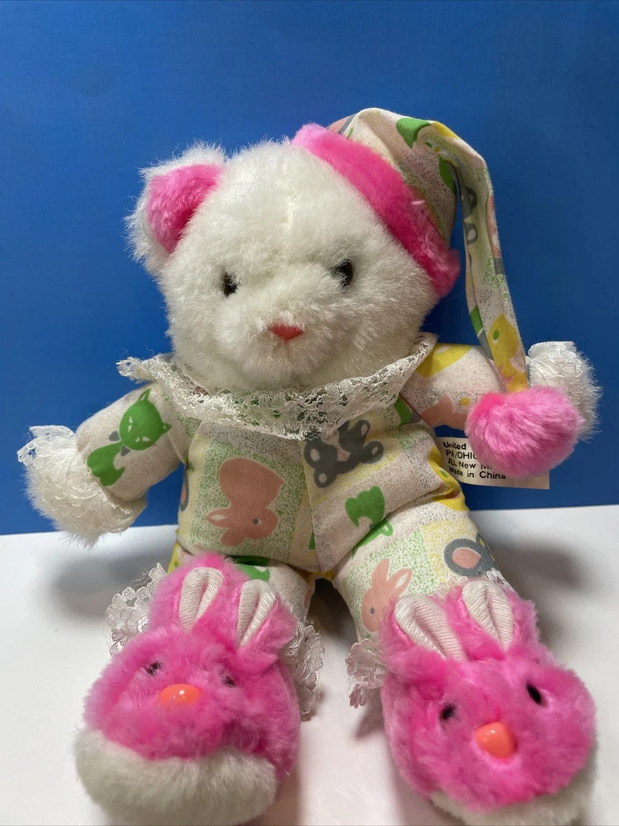 Vintage Baby With Bunny Slippers