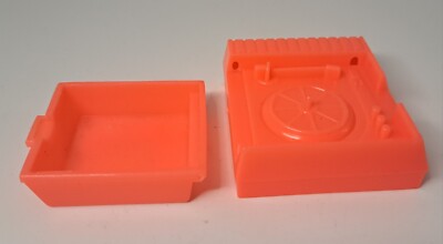 Dollhouse Furniture Barbie Record Player w/Lid 2.25" W Orange | eBay