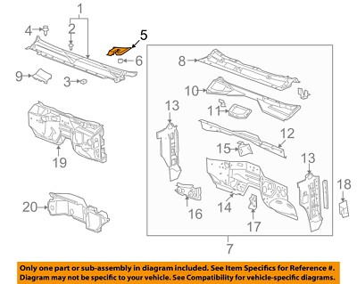 GM OEM Cowl-Grille Panel Wiper Cover Vent Left 15946001 | eBay