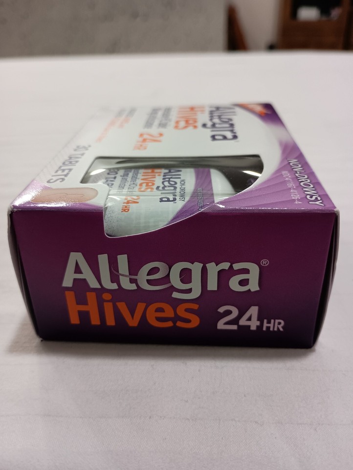 Allegra Hives 24 Hrs 30 Ct Fexofenadine HCI Tablet 180 Mg Antihistamine New NIB* | eBay